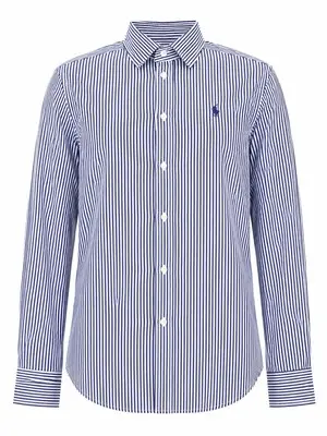 Polo Ralph Lauren Camicia A Righe Con Logo - Blue