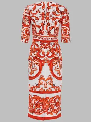 Dolce & Gabbana Majolica Print Charmeuse Dress