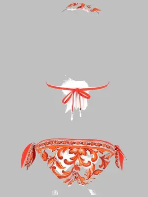 Dolce & Gabbana Bikini Triangolo Stampa Maiolica