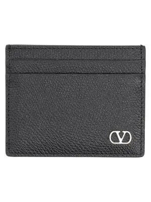 Valentino Garavani Portacarte "vlogo" In Pelle - Black
