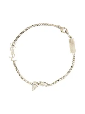 Saint Laurent Bracciale Con Charm "cassandre - Silver