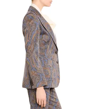 Etro Paisley Peak Lapel Fitted Jacket