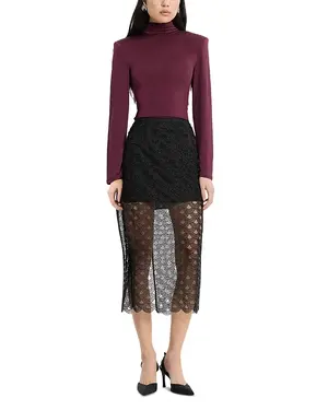 ROTATE BY BIRGER CHRISTENSEN Sequin Midi Pencil Skirt - Black