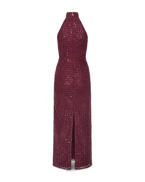 ROTATE BY BIRGER CHRISTENSEN Beaded Maxi Dress