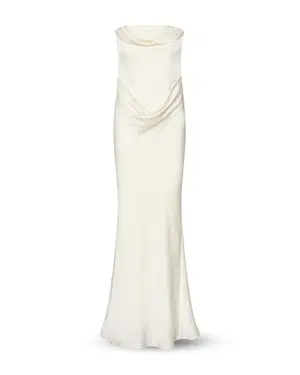 ROTATE BY BIRGER CHRISTENSEN Corsage Long Dress - Egret