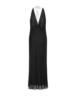 ROTATE BY BIRGER CHRISTENSEN Chiffon Halter Neck Dress