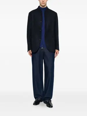 FILIPPO DE LAURENTIIS Full Zip Stand Collar Sweater