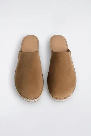 Cos Split Suede Espadrille Mules