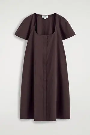 Cos Fluted-sleeve Cotton Mini Dress