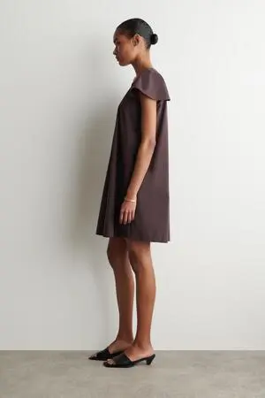 Cos Fluted-sleeve Cotton Mini Dress