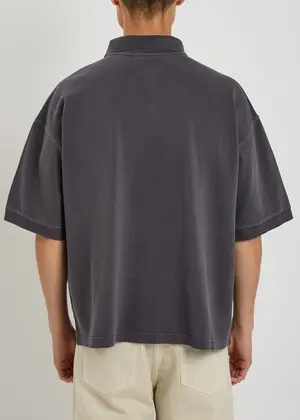 AGOLDE Curren Piqué Cotton Polo Shirt - Charcoal