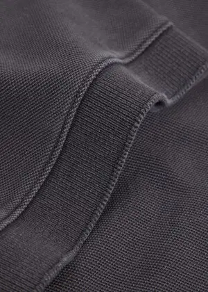 AGOLDE Curren Piqué Cotton Polo Shirt - Charcoal