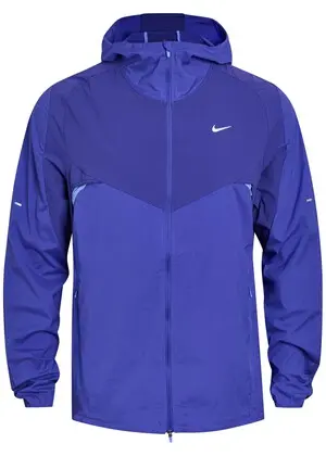 Nike Dri-fit Hooded Stretch-nylon Running Jacket - Blue
