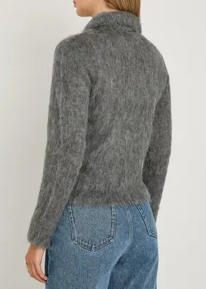 Chloé Brushed Knit Alpaca Wool-blend Polo Top