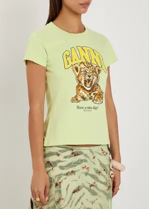 GANNI Printed Cotton T-shirt