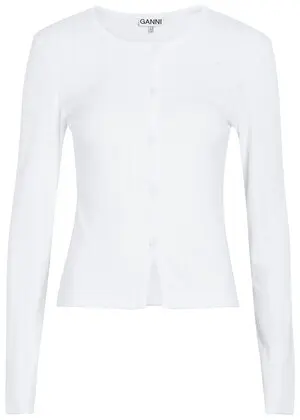 GANNI Pointelle Cotton Top