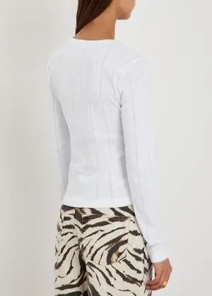 GANNI Pointelle Cotton Top