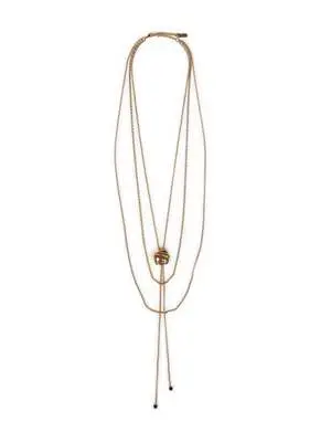 Chloé Gold Metal Multi-chain Necklace With Pendant - Multicolor