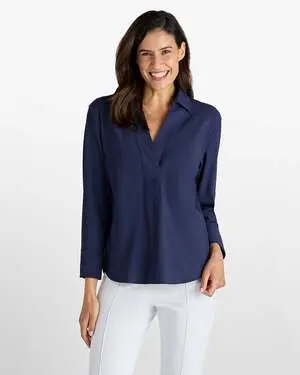 Jude Connally Francine Top Lightweight Jude Cloth - Navy