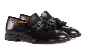Gucci Loafers With Web Detail And Tassel Embellishment