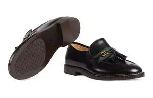 Gucci Loafers With Web Detail And Tassel Embellishment