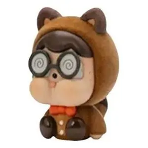 POP MART Crybaby Sad Zoo Doll "the Nerdy Raccoon" Collectible Figure - Multi-color