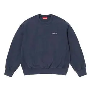 Supreme Ss26 Washed Crewneck - Navy