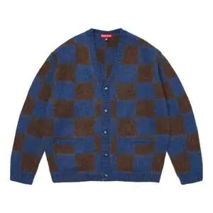 Supreme Ss26 Checkerboard Cardigan - Blue