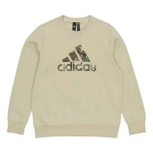 Adidas Fi Incamo Swt Camouflage Logo Printing Sports Round Neck Pullover Light Yellow - Default Color
