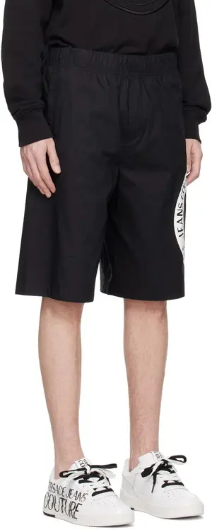 Versace Logo Print Elasticated Waistband Shorts