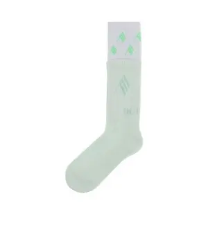 Attico Layered Logo Crew Socks - Green