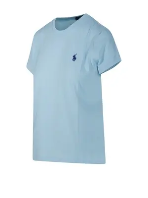 Polo Ralph Lauren Crewneck T-shirt With Embroidered Logo - Blue