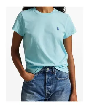 Polo Ralph Lauren Crewneck T-shirt With Embroidered Logo - Blue