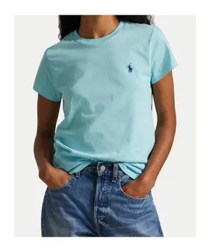 Polo Ralph Lauren Crewneck T-shirt With Embroidered Logo - Blue