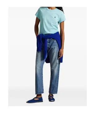Polo Ralph Lauren Crewneck T-shirt With Embroidered Logo - Blue
