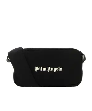 Palm Angels Monogram Embroidered Zipped Messenger Bag