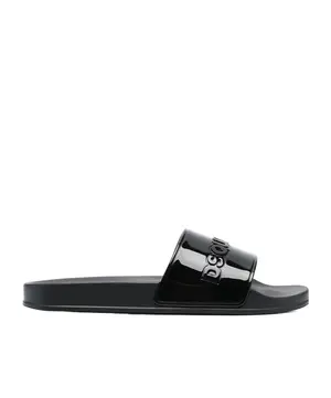 Dsquared2 Logo Embossed Slides - Black