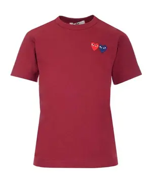 Comme Des Garçons Comme Des Garons Play Double Heart Crewneck T-shirt - Red