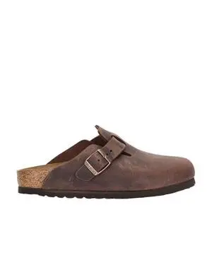 BIRKENSTOCK Buckled Flat Mules - Brown