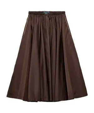 Prada Lightweight Gathered Re-nylon Skirt - Brown