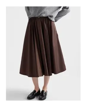 Prada Lightweight Gathered Re-nylon Skirt - Brown
