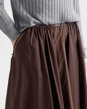 Prada Lightweight Gathered Re-nylon Skirt - Brown