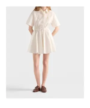 Prada Short-sleeved Technical Pongé Dress