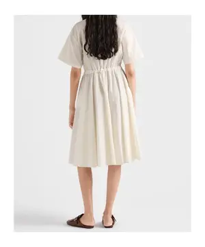 Prada Short-sleeved Technical Pongé Dress