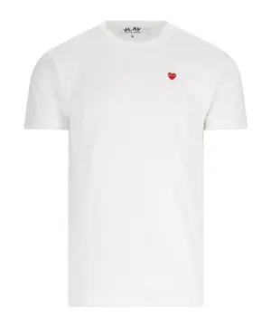 Play Comme Des Garcon Comme Des Garçons Play Heart Embroidered Crewneck T-shirt - Gray