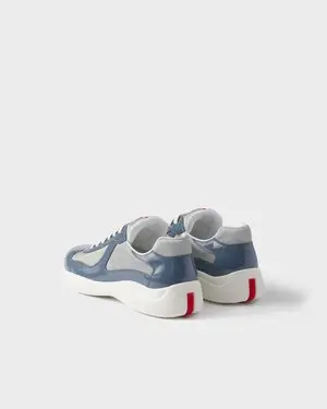 Prada Patent Leather And Technical Fabric America's Cup Sneakers - Gray