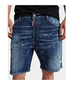 Dsquared2 Medium Wash Distressed Denim Shorts