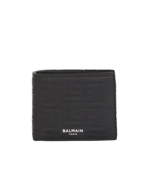 Balmain Logo Detailed Bi-fold Wallet - Black