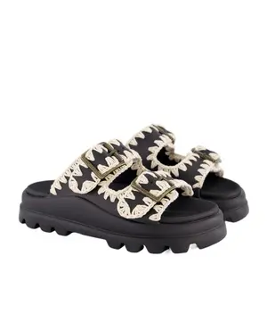 Mou Eva One-piece Buckled Slides