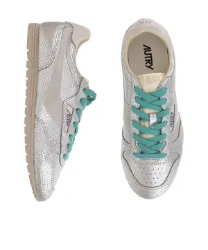 AUTRY Snakeskin-effect Metallic Sneakers